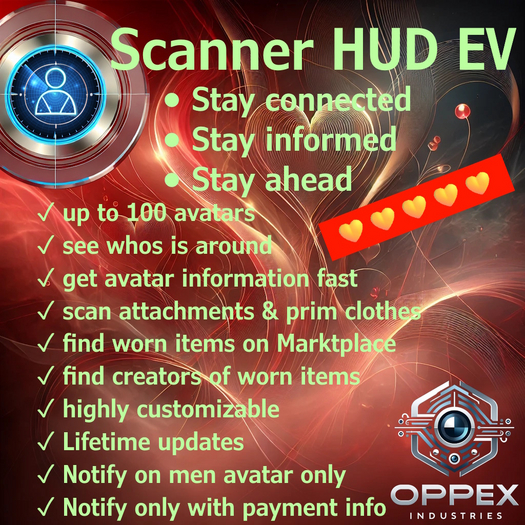 Second Life Marketplace - /OPX\ Scanner HUD EV DEMO - Avatar Scanner, Proximity Scanner, Cloth ...